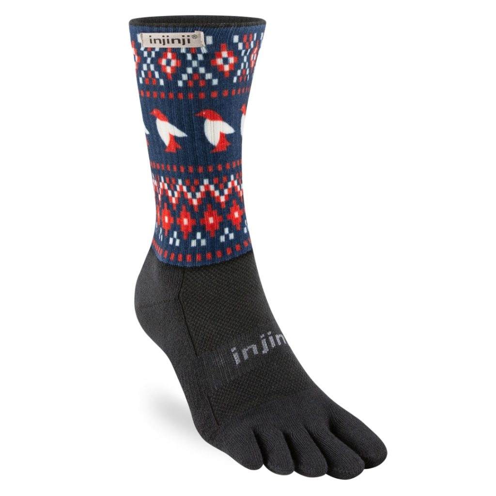 Injinji Trail Crew Midweight Crew Toe Socks - Arctic | Feetus