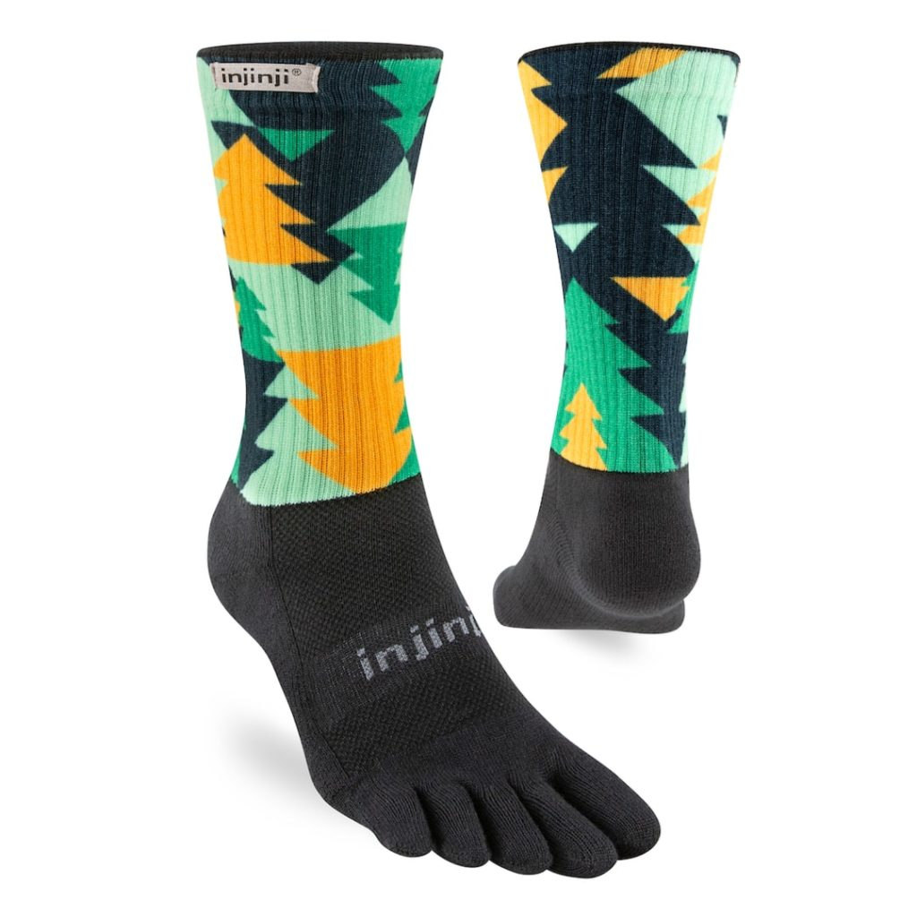 Injinji Trail Crew Midweight Crew Toe Socks - Timber | Feetus