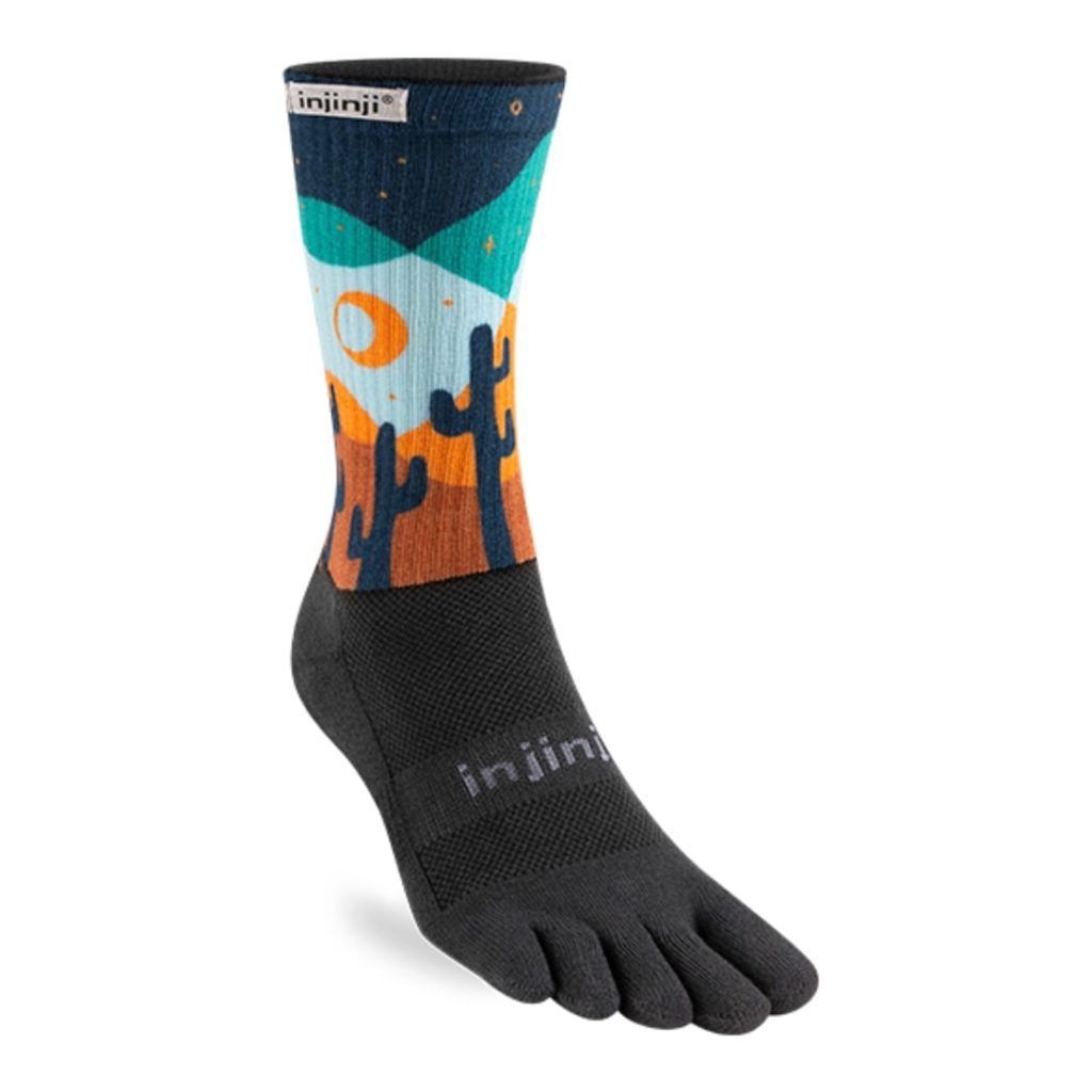 Injinji Artist Designed Trail Midweight Crew Toe Socks - Midnight | Feetus
