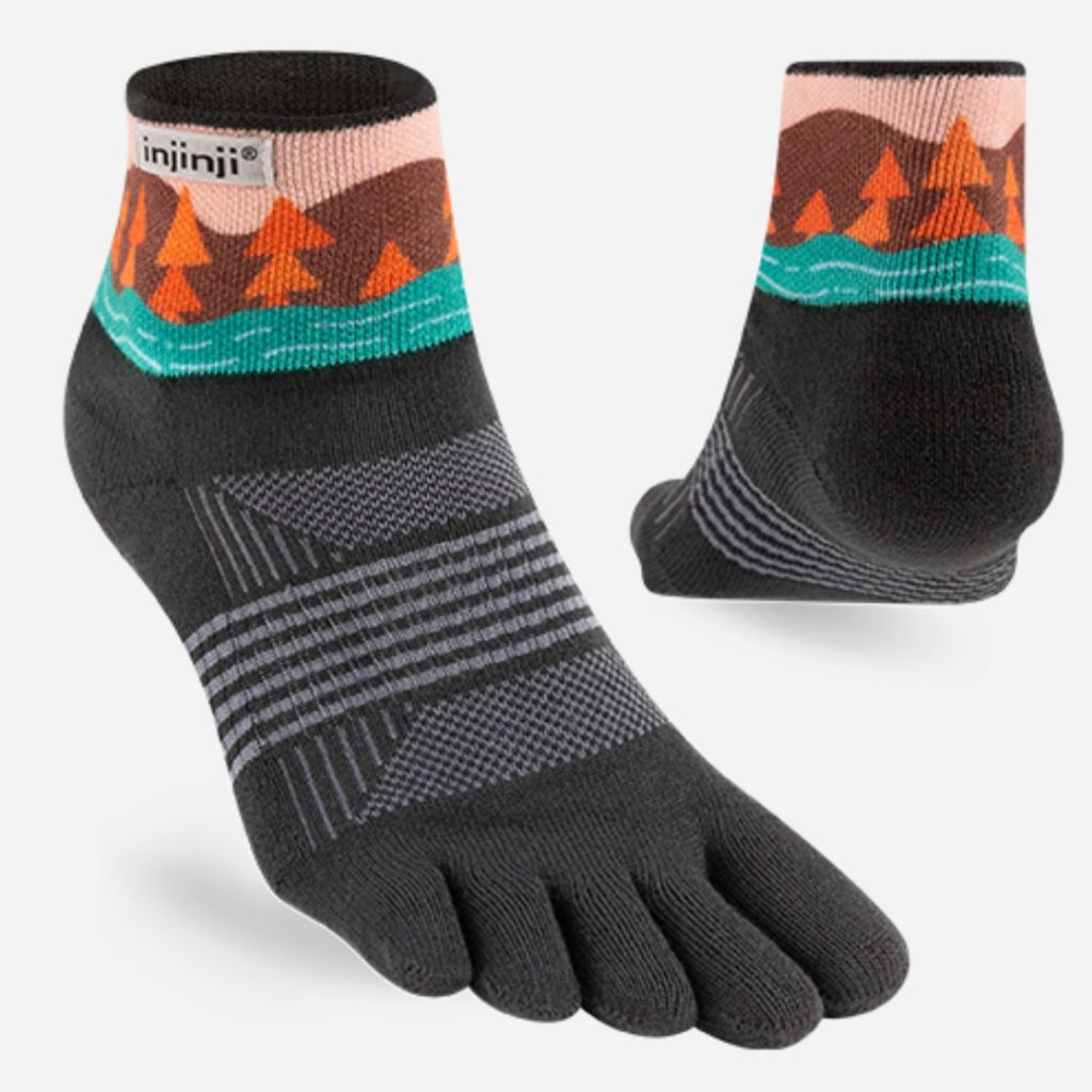 Injinji Artist Designed Womens Trail Midweight Mini-Crew Toe Socks ...